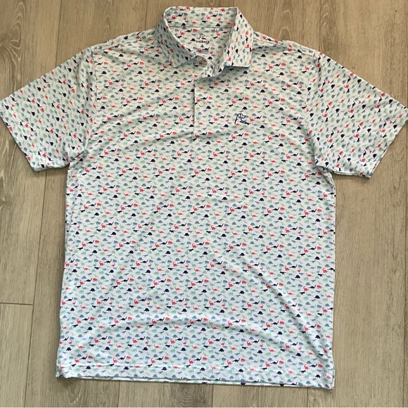 Rhoback | Shirts | Rhoback The Jurassic White Short Sleeve Polo Mens L ...